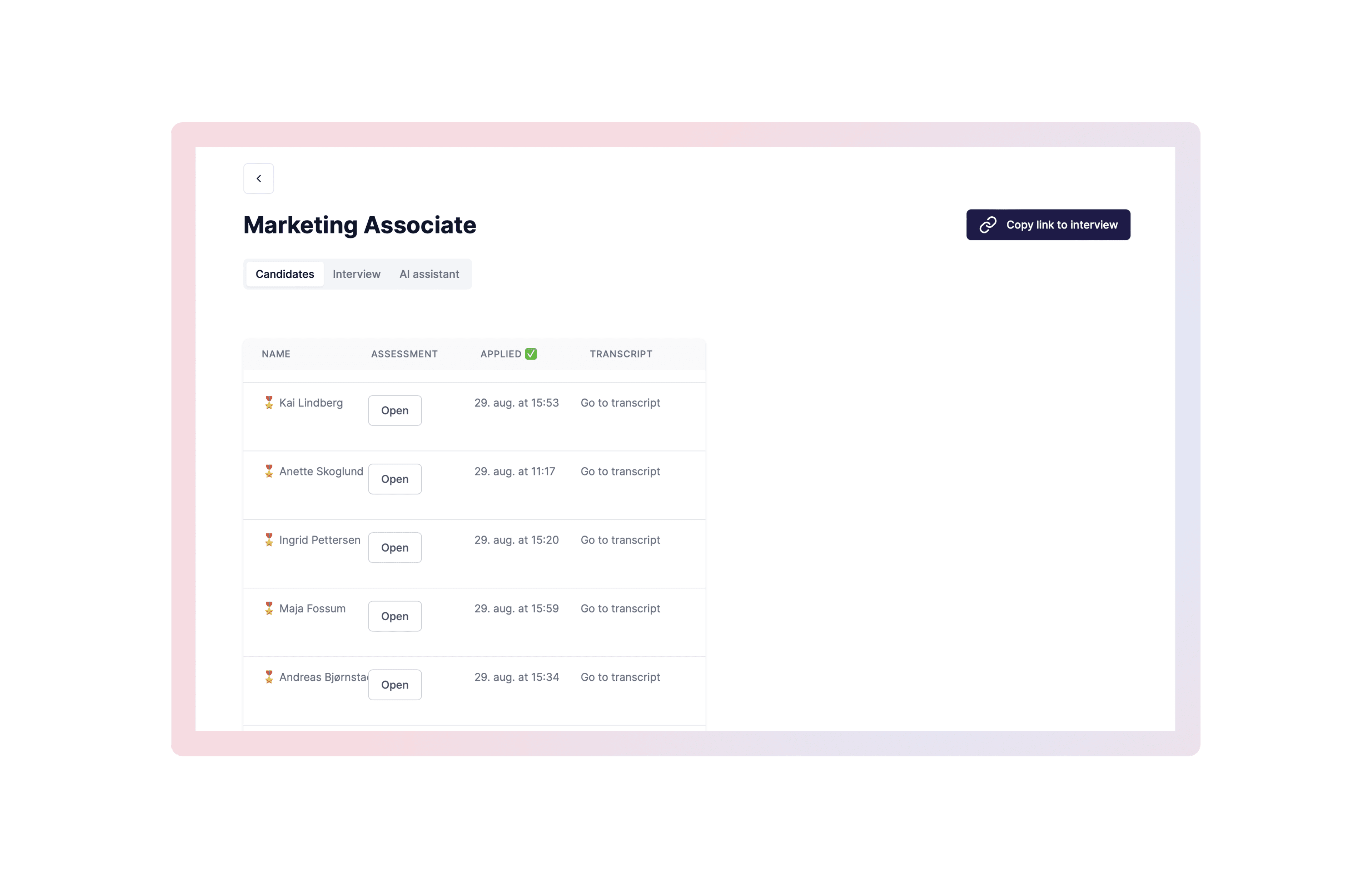 Identify talent with AI